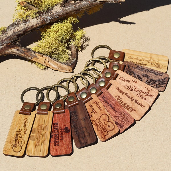Wooden Key Chain - Etsy