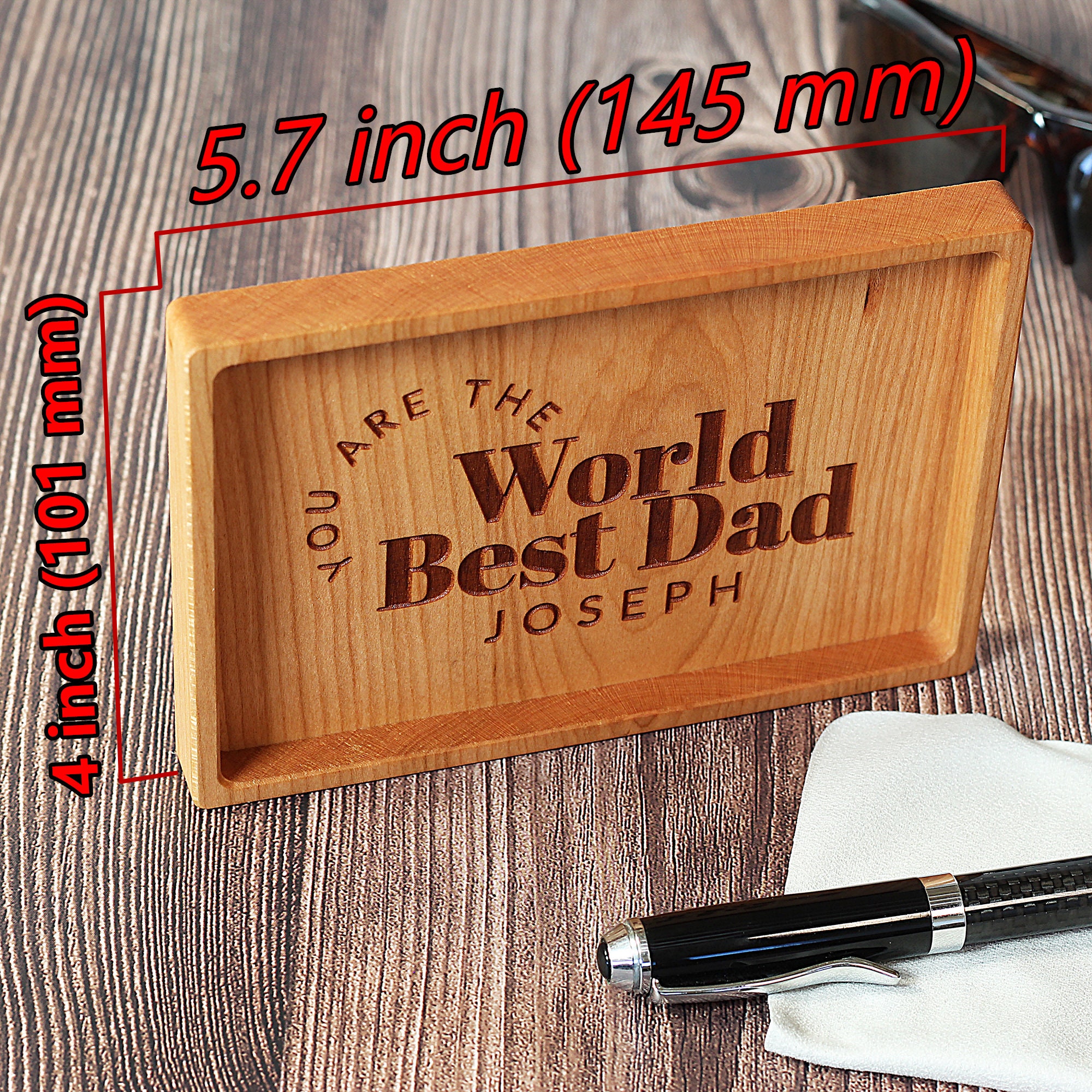 Personalized Wood Tray Engraved Key and Ring Dish, Bedside Tray ...