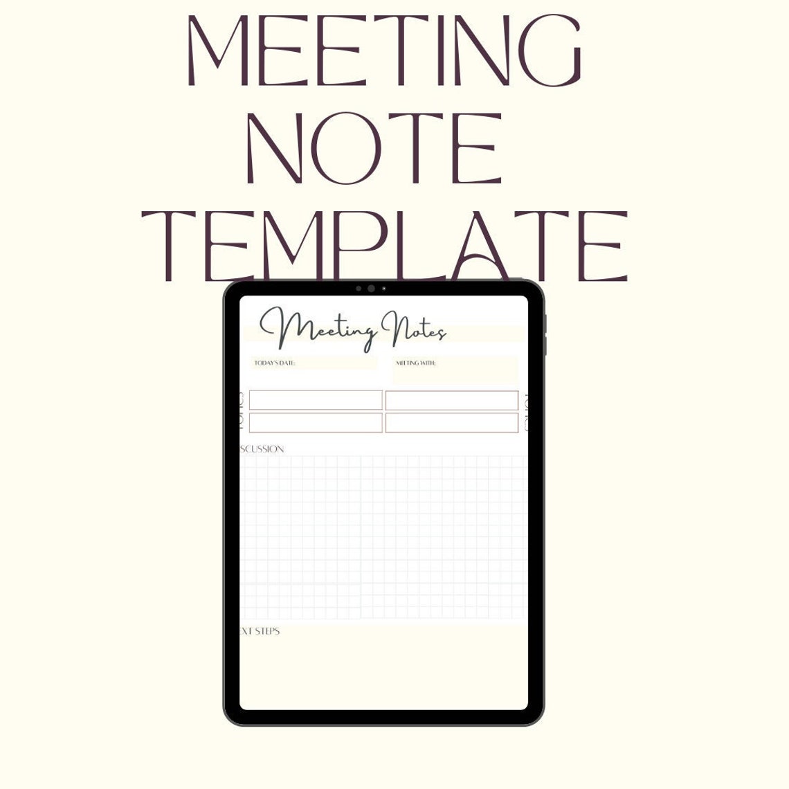 Meeting Note Template Etsy meeting-note-template-etsy