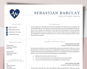 Grey Nurse Resume Template for MS WORD, CV Template Easy to Use With ...