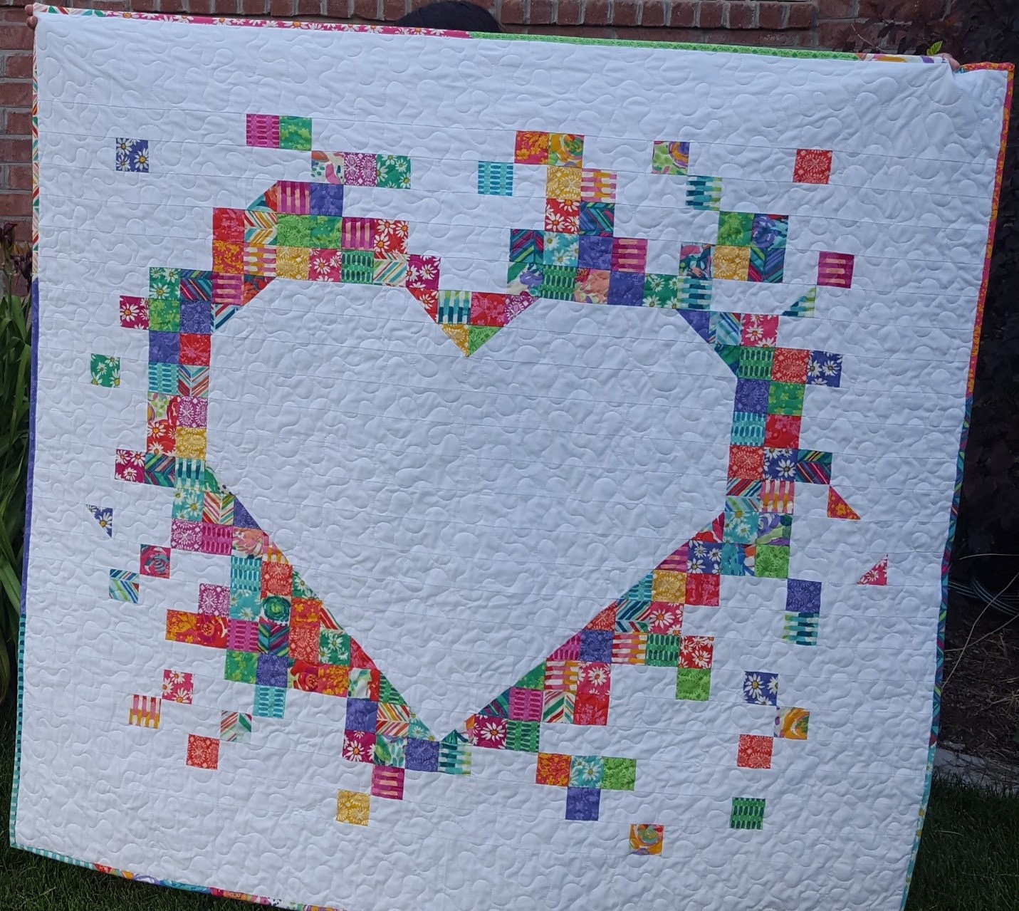 Pixelated Heart Quilt Pattern - Etsy
