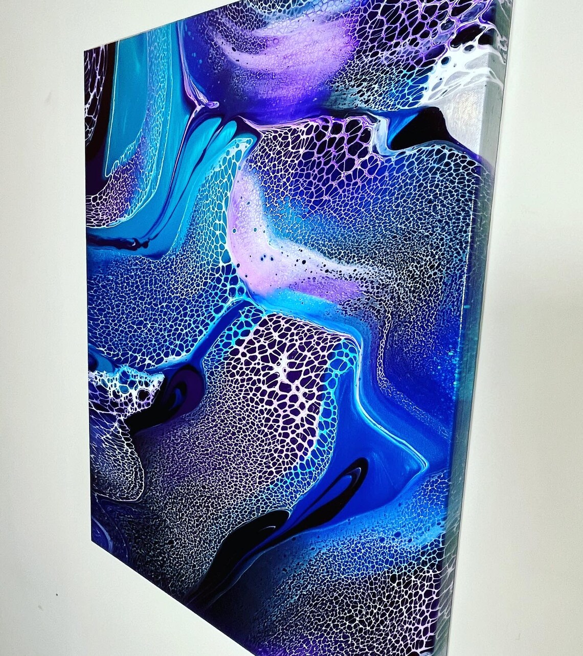 Purple, Blue, and Turquoise Acrylic Pour Swipe - Etsy