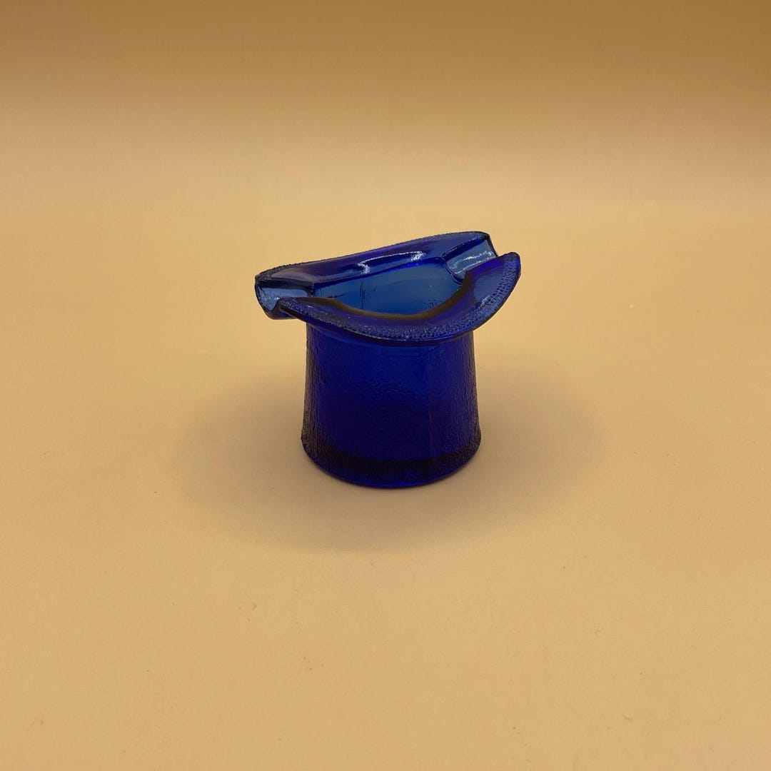 Vintage Cobalt Blue Small Top Hat Glass Ashtray - Etsy