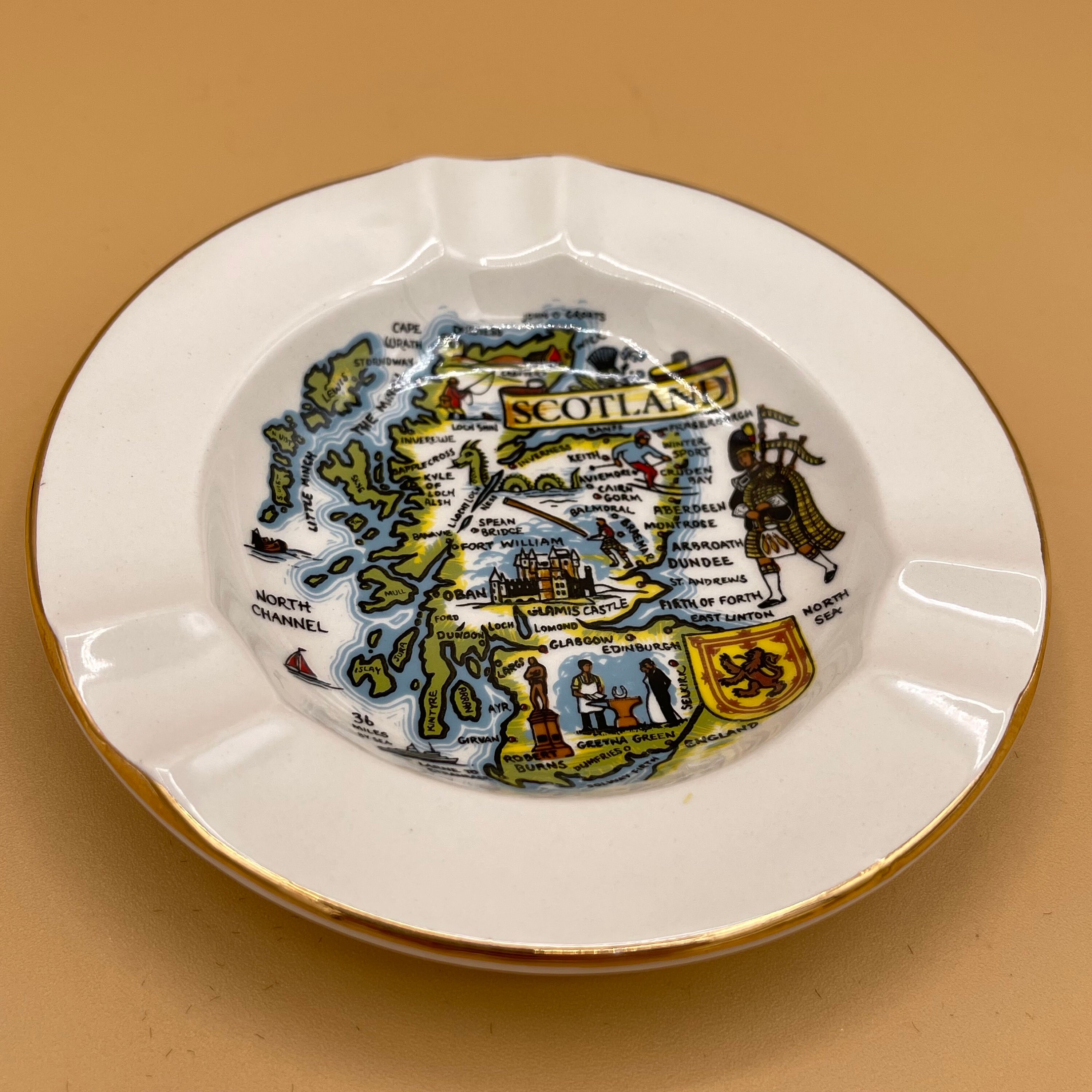 Scotland Map Weatherby Hanley England Royal Falcon Ware Souvenir ...