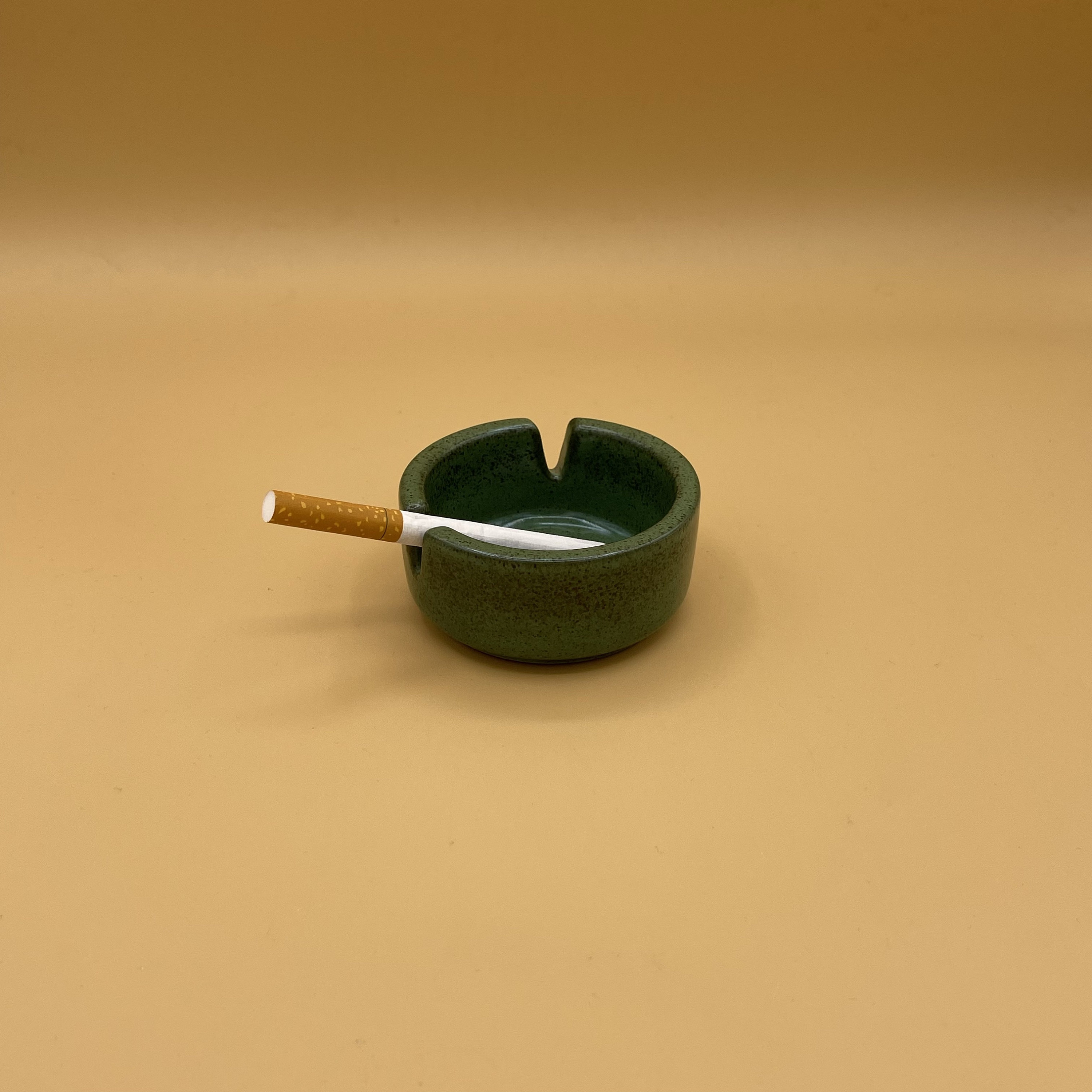 Small Tiny Green Round Pottery Ceramic Vintage Ashtray - Etsy
