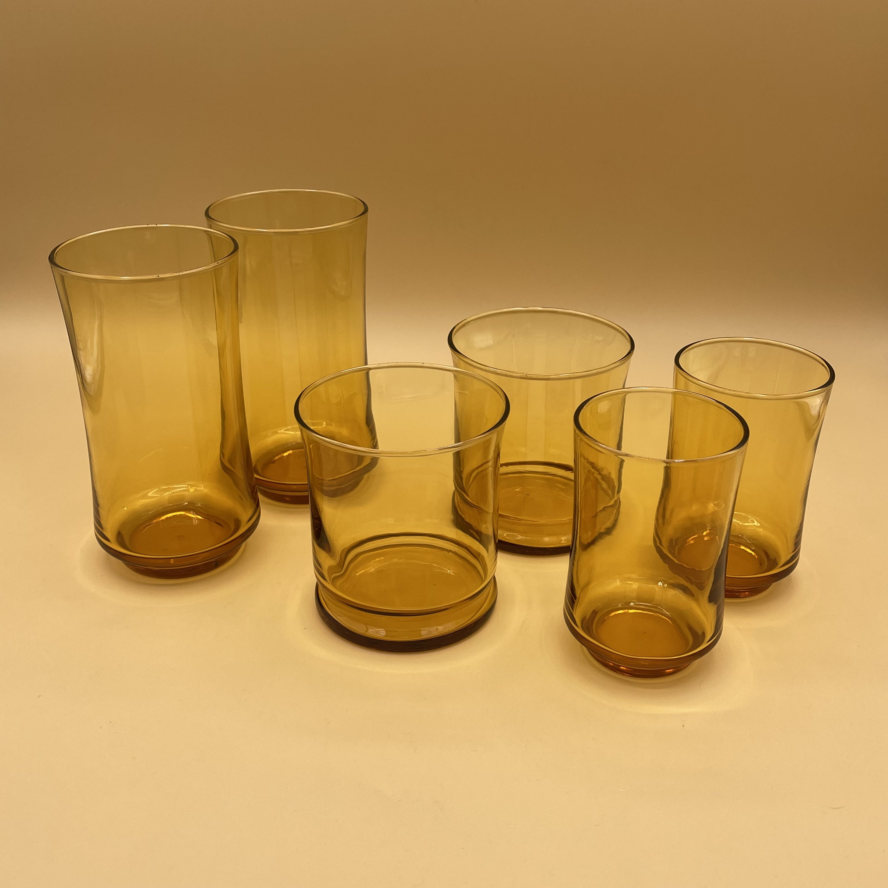 Set of 6 Vintage Amber Gold Yellow Bolero Glasses by Libbey - Etsy