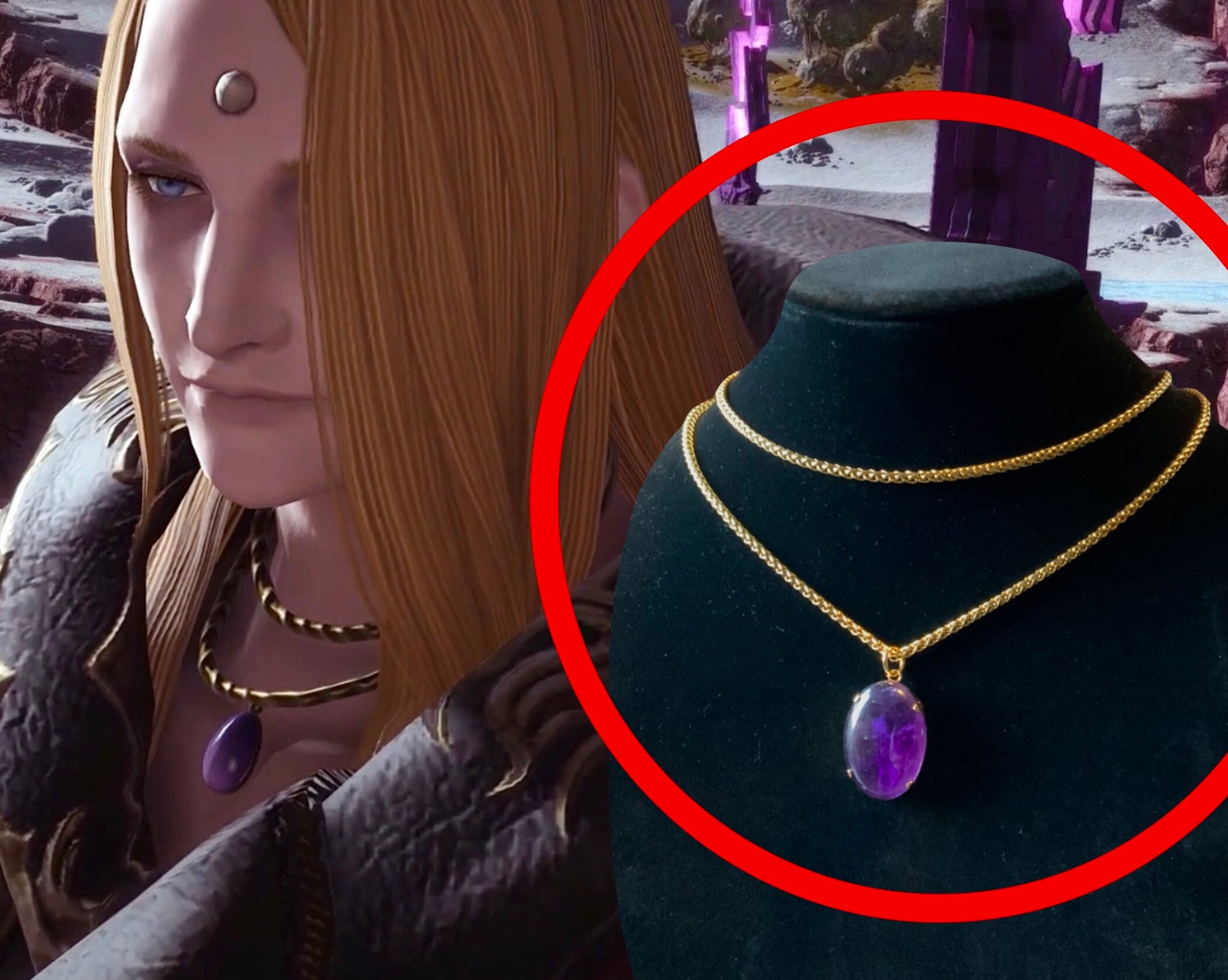 Zenos Yae Galvus Inspired FFXIV Endwalker Necklace Tarnish - Etsy