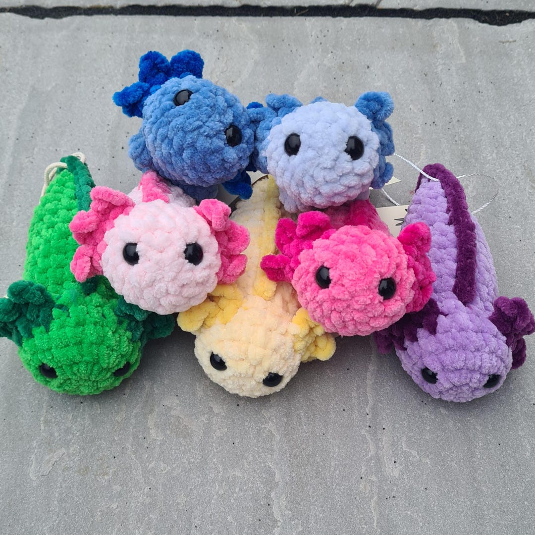 Axolotl Teddy, Crochet Teddy, Animal Soft Toy, Ready Made Crochet, UKCA ...