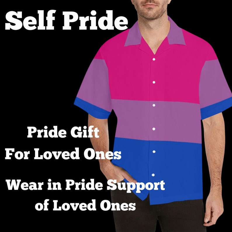 Bisexual Hawaiian Shirt Bisexual Flag Shirt LGBTQIA Pride - Etsy