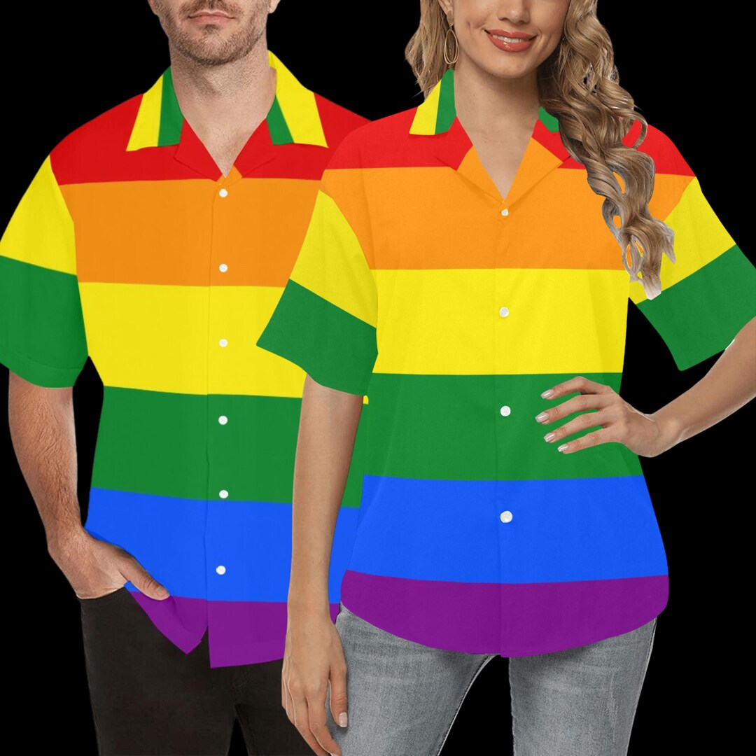 Rainbow Pride Hawaiian Shirt, Rainbow Flag Shirt, LGBTQIA+ Pride Shirt ...