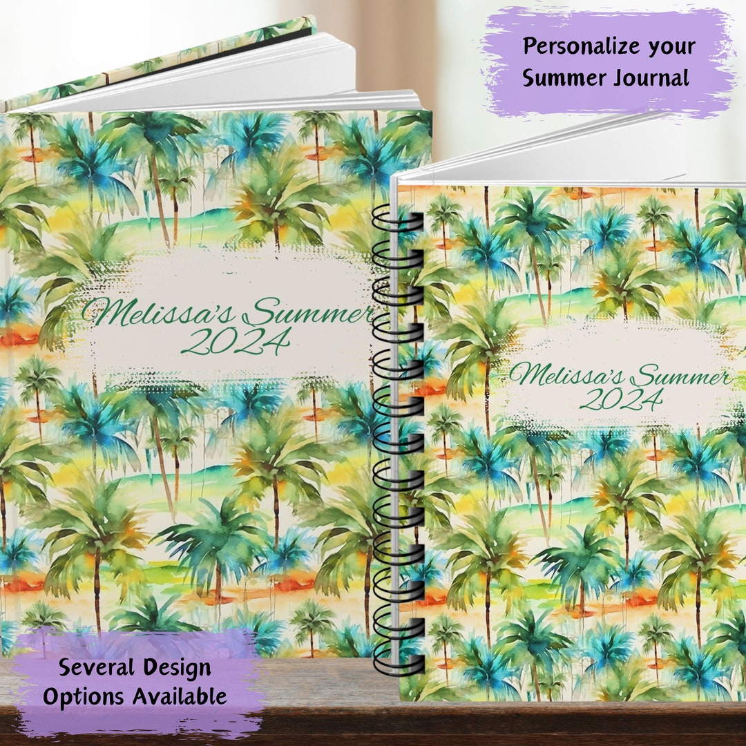 Personalized Summer Journal, Custom Name Spiral Notebook for Summer ...
