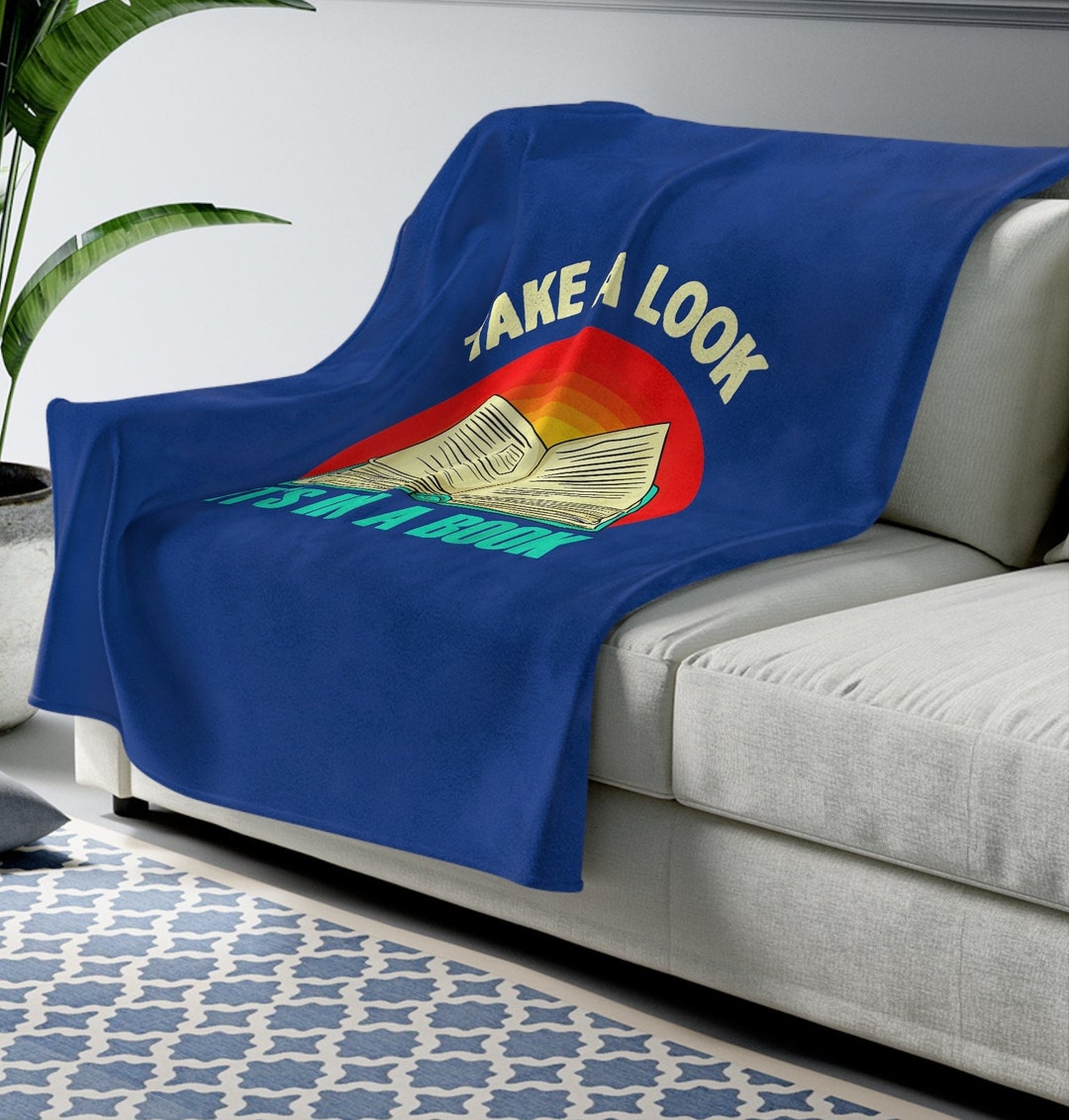 Take a Look It's in a Book Book Blanket Book Readers Throw Velveteen ...