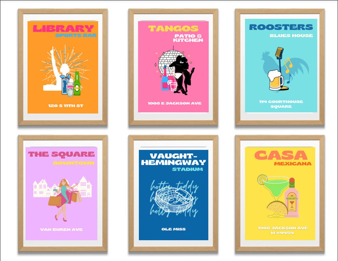 Ole Miss Preppy Prints 6 Pack - Etsy