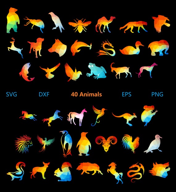 Animals Polygon Prism Prismatic Svg Dxf Eps Png Dog - Etsy