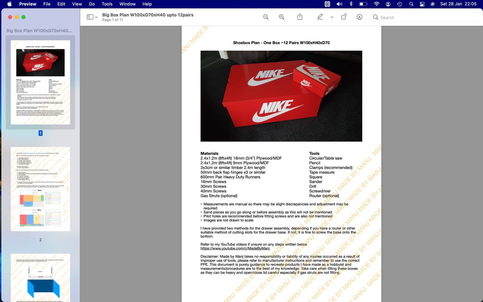 DIY Shoebox Plan 12 Pairs - Etsy