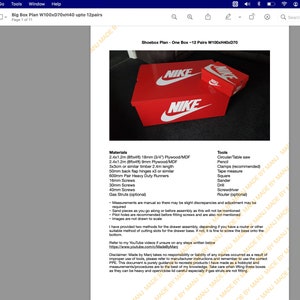 DIY Shoebox Plan 12 Pairs - Etsy