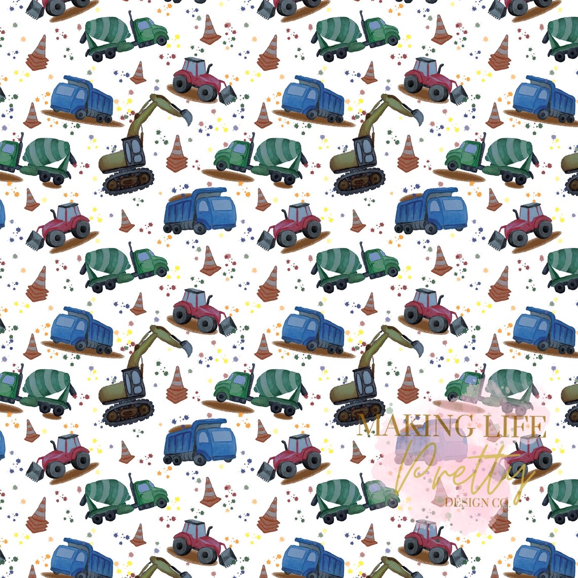 Construction Truck Seamless Design Repeat Design Repeat - Etsy