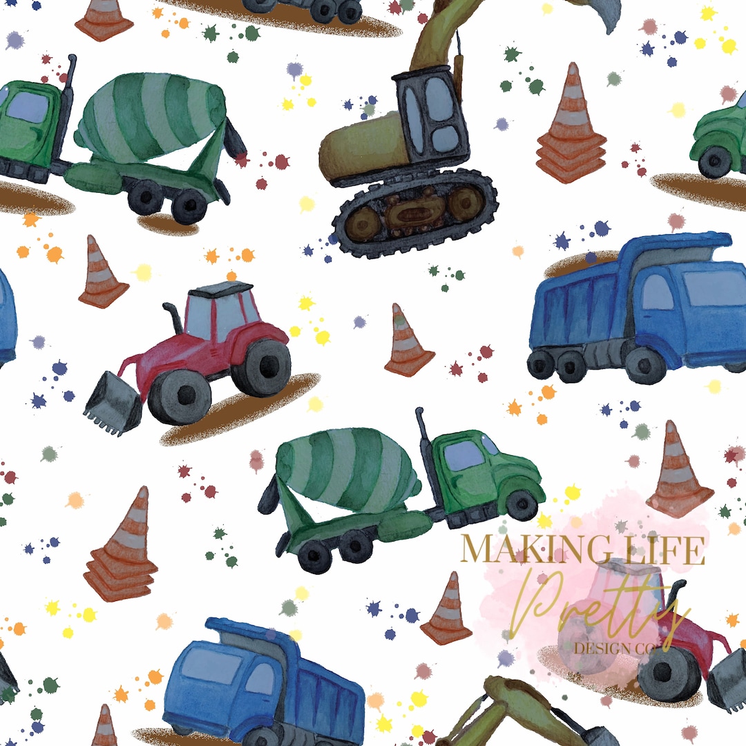 Construction Truck Seamless Design Repeat Design Repeat - Etsy