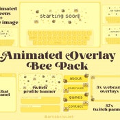 Bee Twitch Stream Overlay Package Honey Bee Animated Stream Screens ...