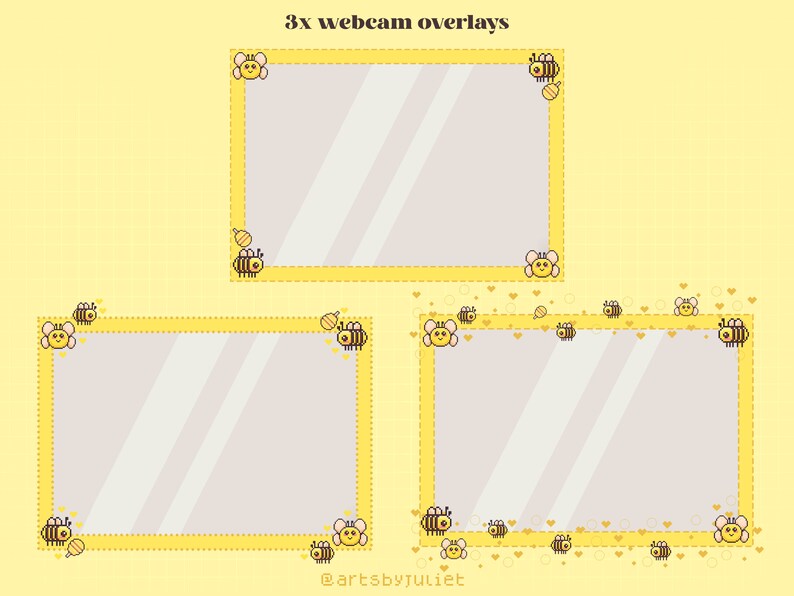 Animated Bee Stream Overlay Pack Overlays Scenes Just - Etsy UK