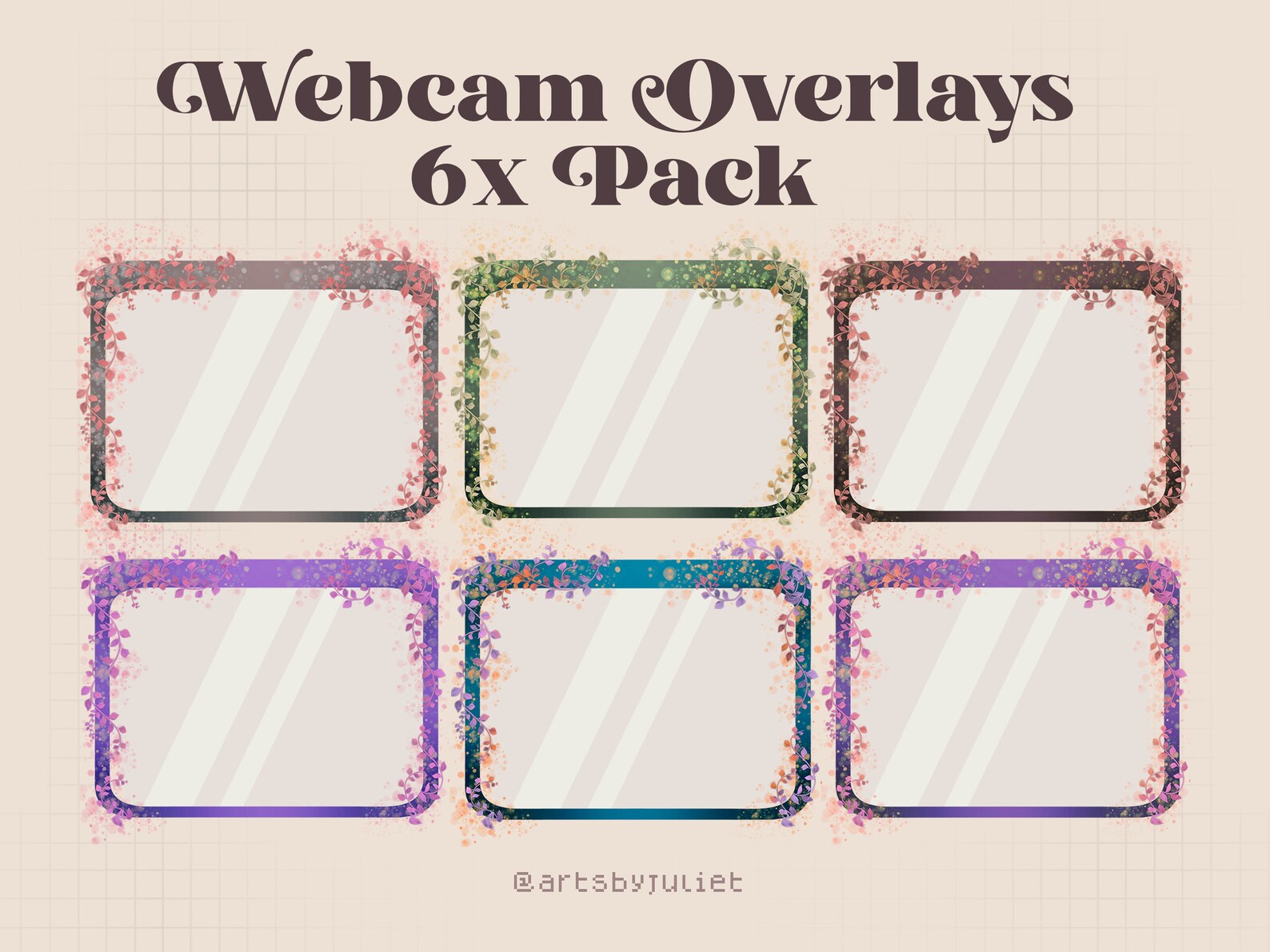 Forest Webcam Overlay 6x Pack Magical Cam Borders Twitch Streaming ...