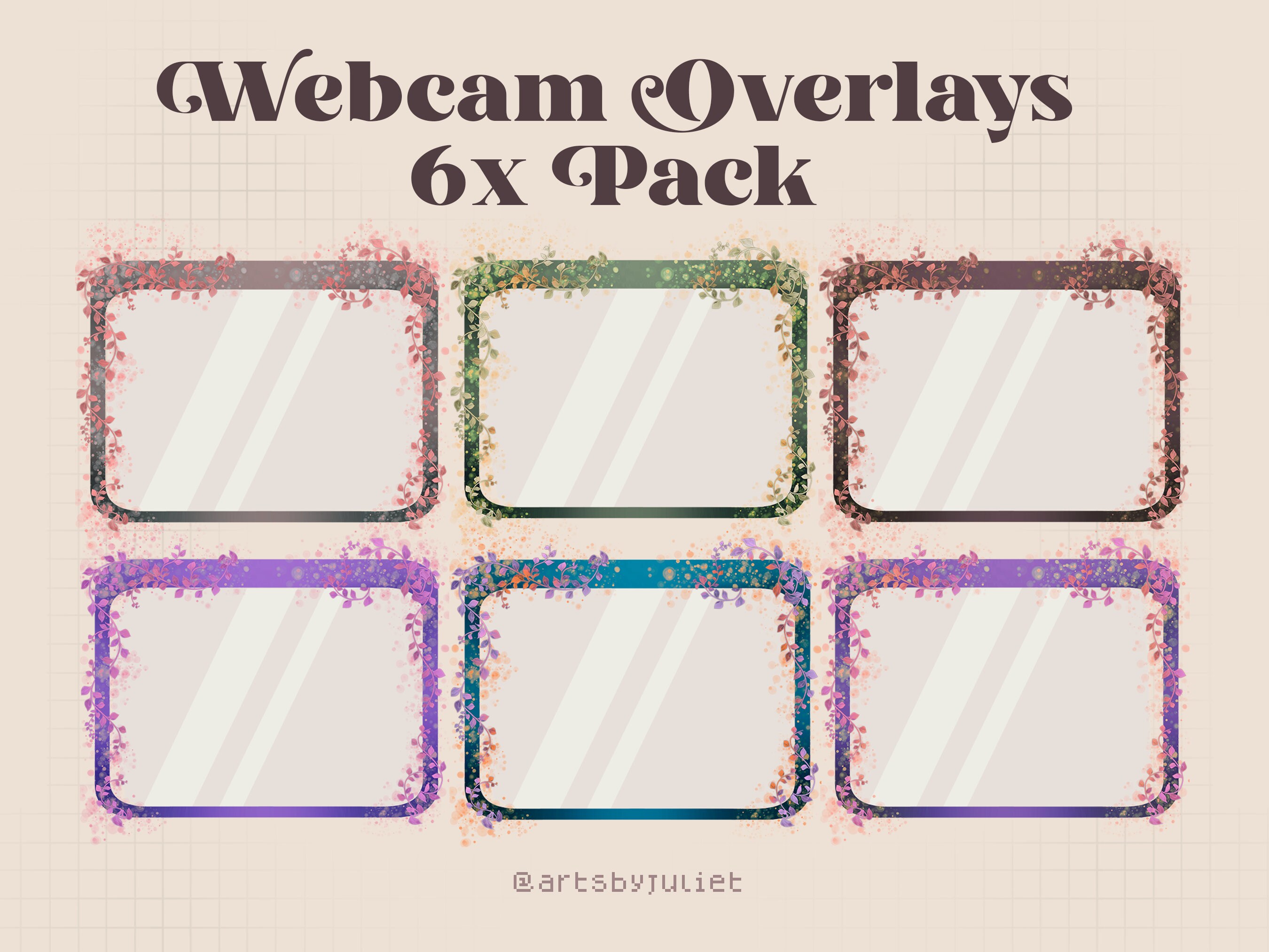 Forest Webcam Overlay 6x Pack Magical Cam Borders Twitch Streaming ...