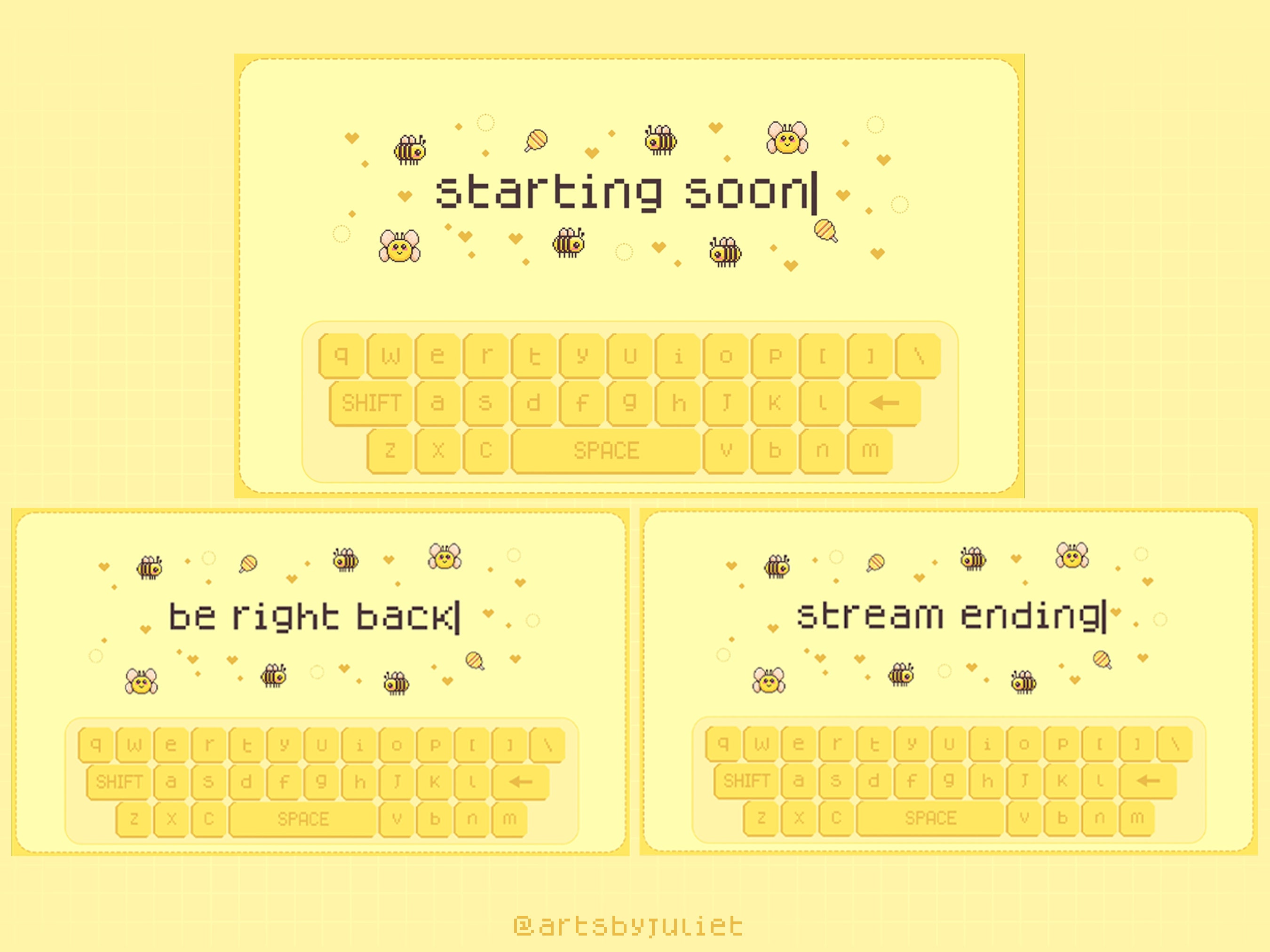 Animated Bee Stream Overlay Twitch Overlay Package Pixel Overlay Twitch ...