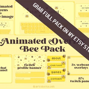 Animated Bee Stream Overlay Twitch Overlay Package Pixel Overlay Twitch ...