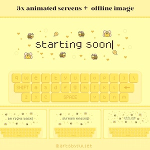 Animated Bee Stream Overlay Pack Overlays Scenes Just Chatting Vtuber ...