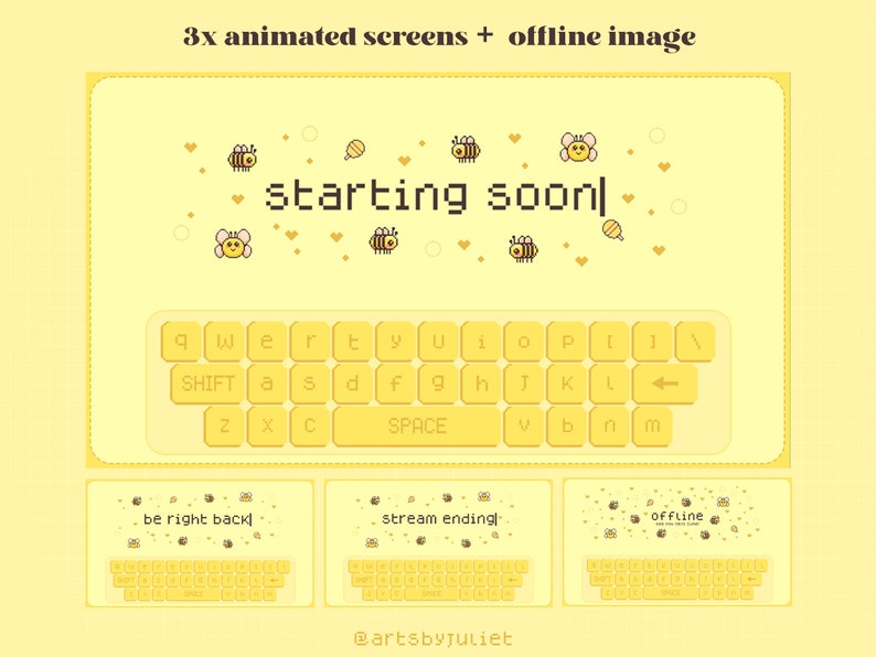 Animated Bee Stream Overlay Pack Overlays Scenes Just - Etsy UK