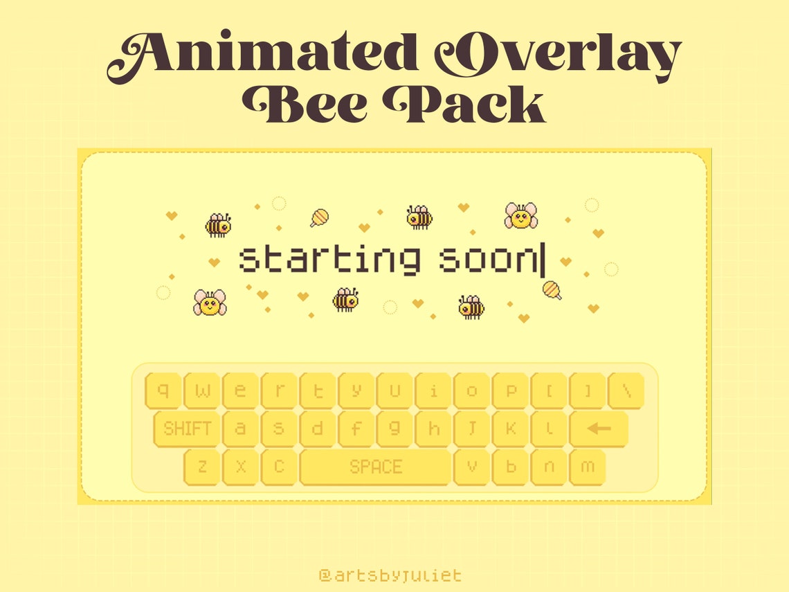 Animated Bee Stream Overlay Twitch Overlay Package Pixel Overlay Twitch ...