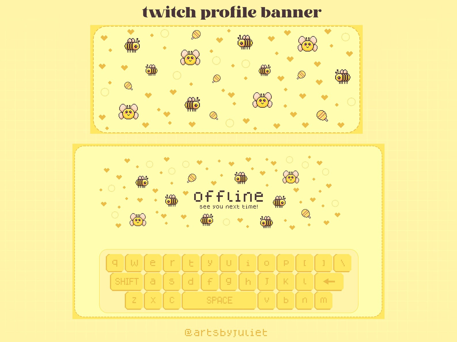Animated Bee Stream Overlay Twitch Overlay Package Pixel Overlay Twitch ...