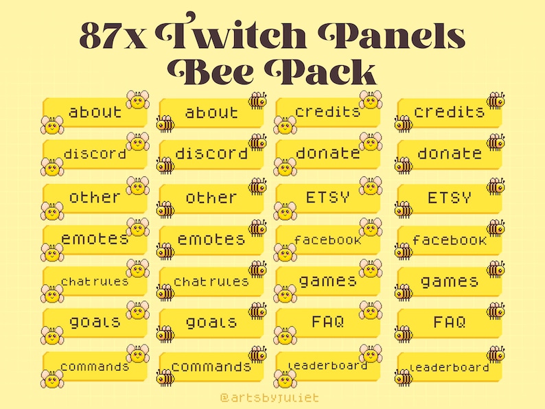 Animated Bee Stream Overlay Pack Overlays Scenes Just - Etsy UK