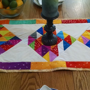 Rainbow Table Runner Multi-colored Home Decor Whimsical - Etsy