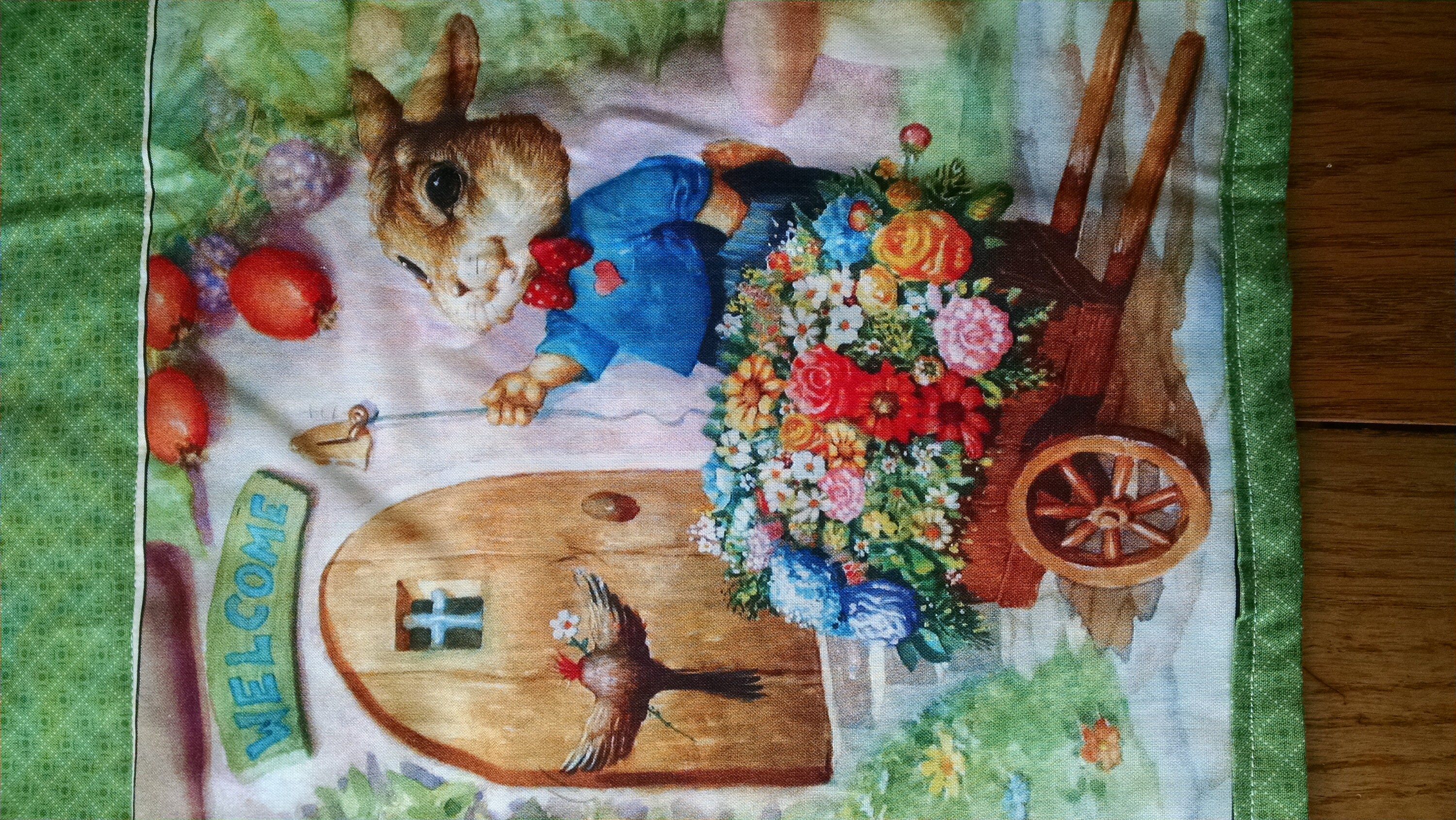 Double Sided Peter Rabbit Table Runner Center Piece Place Mats Kitchen ...