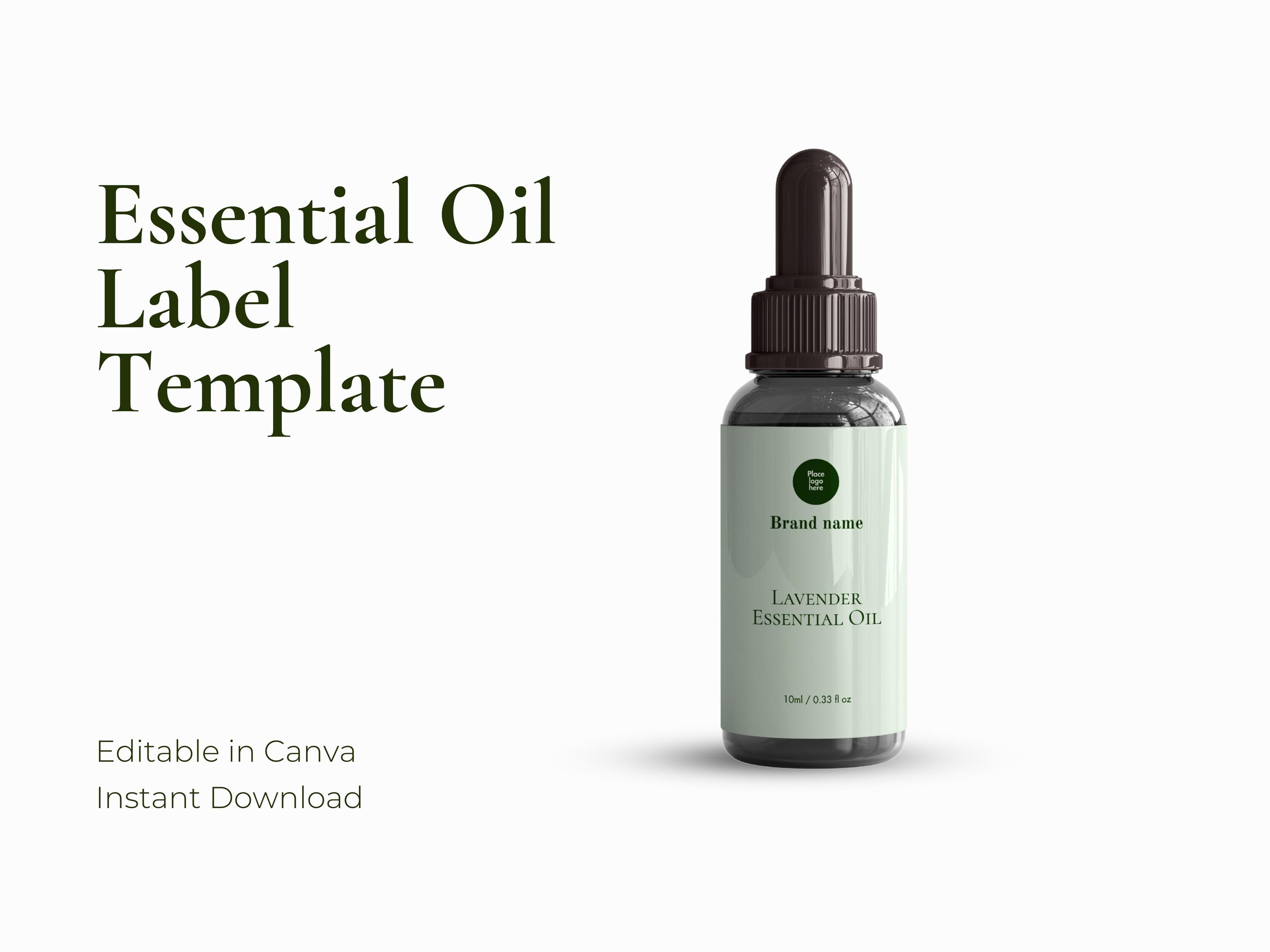 Essential Oil Label Template Canva | Editable Aromatherapy Bottle Label ...