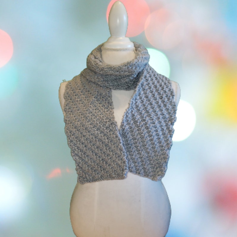 Gray Knitted Scarf - Etsy