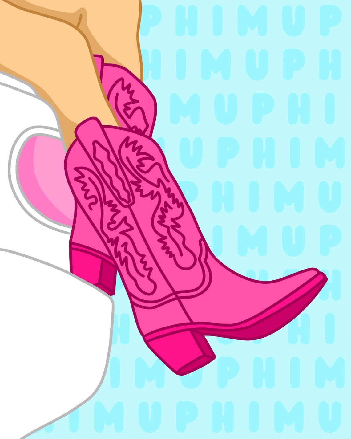 Phi Mu Cute Cowgirl Boots Printable Wall Art, Aesthetic Wall Art ...