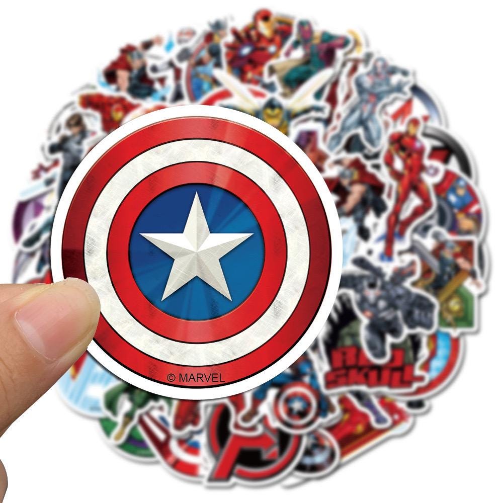 50 Pcs Iron Man Avengers , Spider Man Stickers Pack, Kids Party Favors ...