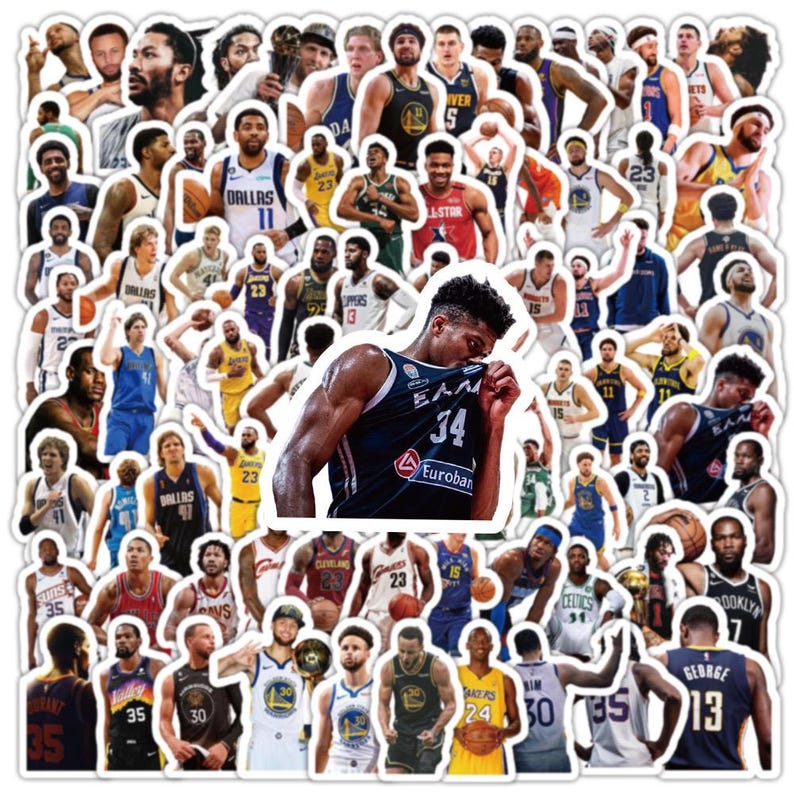 Basketball Superstar Stickers: 100 Pcs Vinyl Decals for Party Favors - Etsy