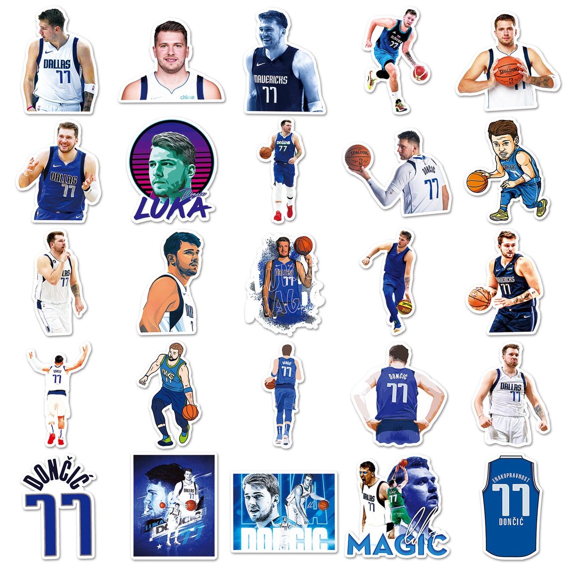 Basketball Superstar Luka Doncic Stickers Pack: DIY Waterproof Vinyl ...