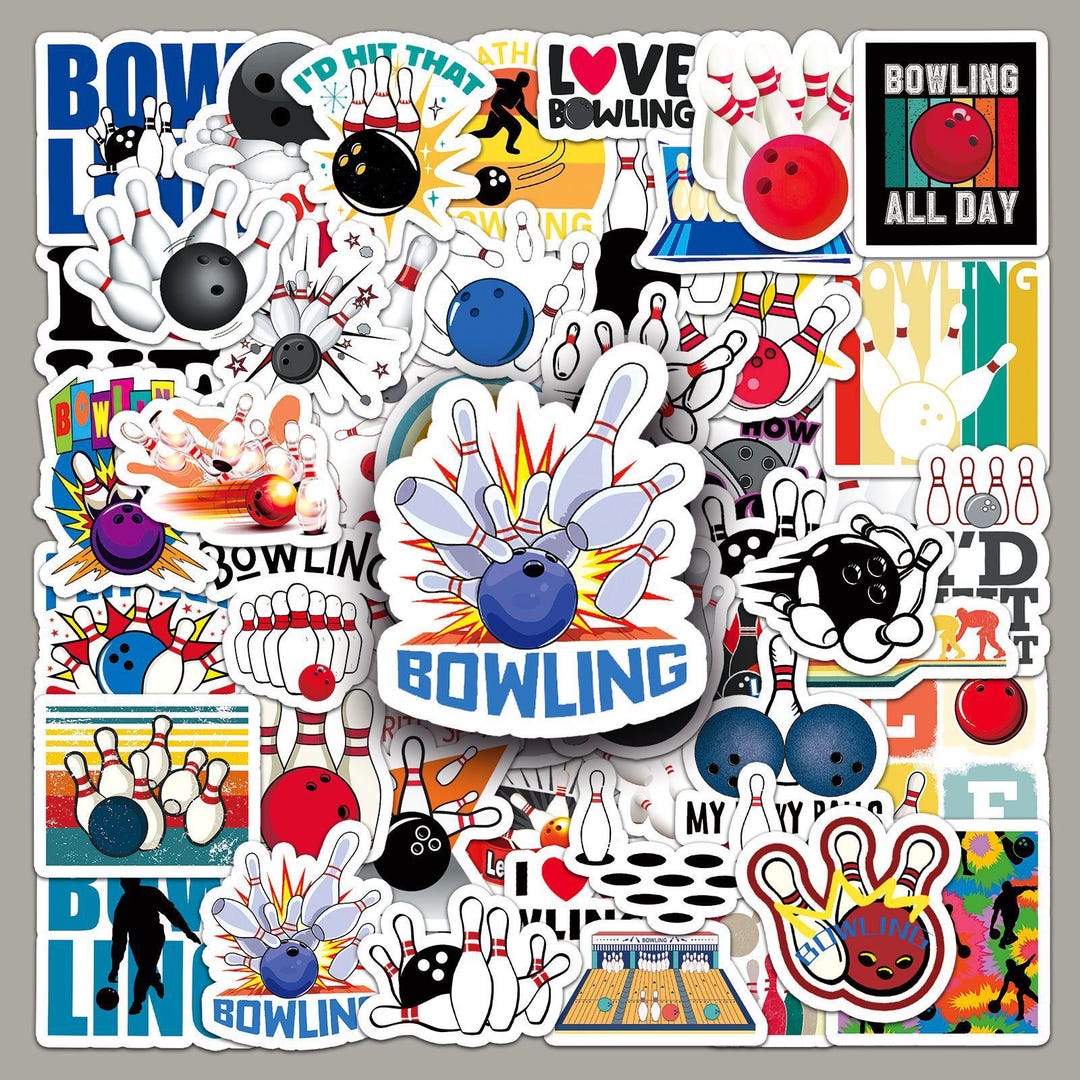 Bowling Stickers Pack: 50 Pcs Waterproof Vinyl Decals - Etsy