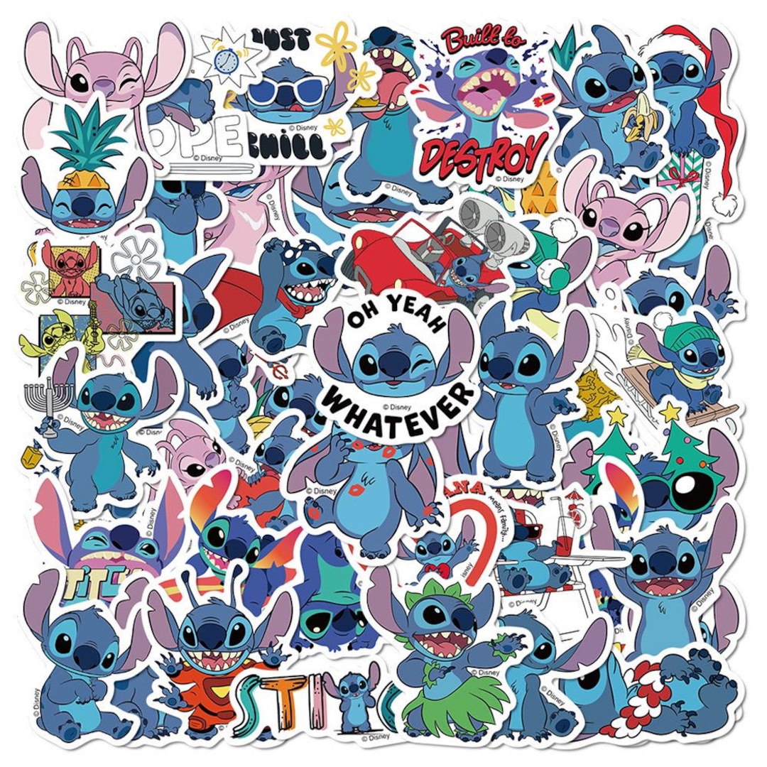 50pcs/set Cute Lilo Stitch Stickers Pack,cartoon Animation Stickers，diy ...