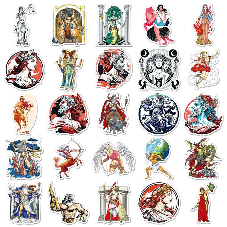 Greek Mythology Stickers Pack: DIY Creative Waterproof Vinyl Decals ...