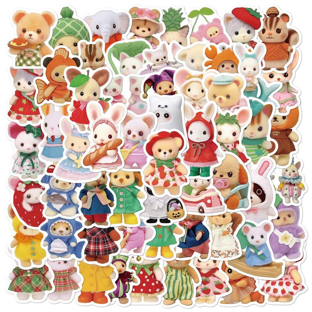 60pcs/set Cartoon Fruit Critter Stickers Pack,cute Animals Stickers，diy ...