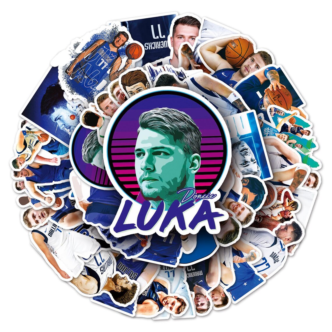 Basketball Superstar Luka Doncic Stickers Pack: DIY Waterproof Vinyl ...