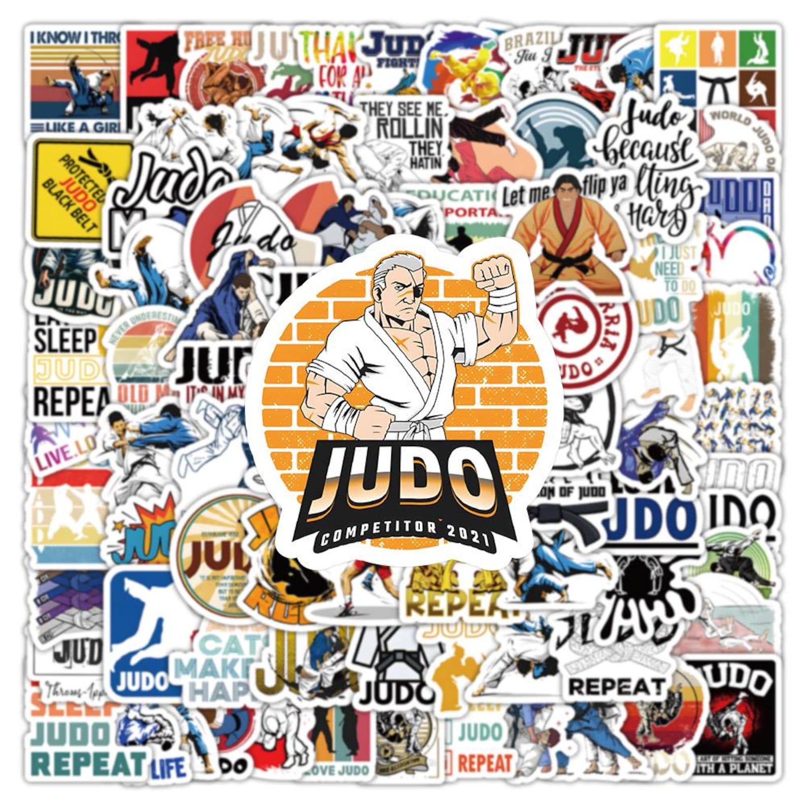 Judo Stickers Pack: DIY Creative Waterproof Vinyl Sports Decals（100pcs ...