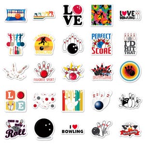 Bowling Stickers Pack: 50 Pcs Waterproof Vinyl Decals - Etsy