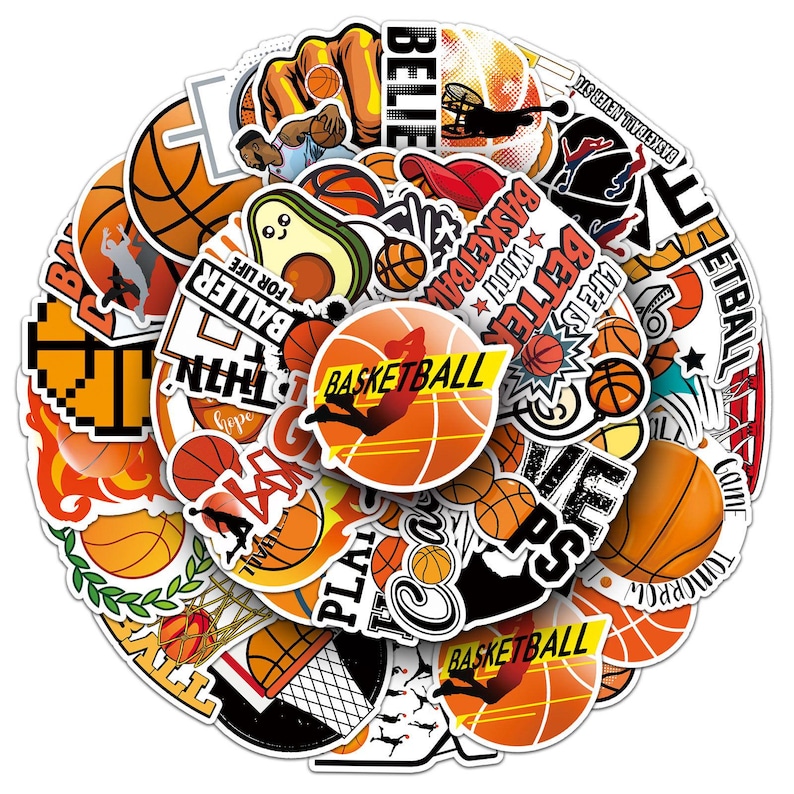 Basketball Stickers Pack:diy Creative Waterproof Vinyl Decals （50 ...
