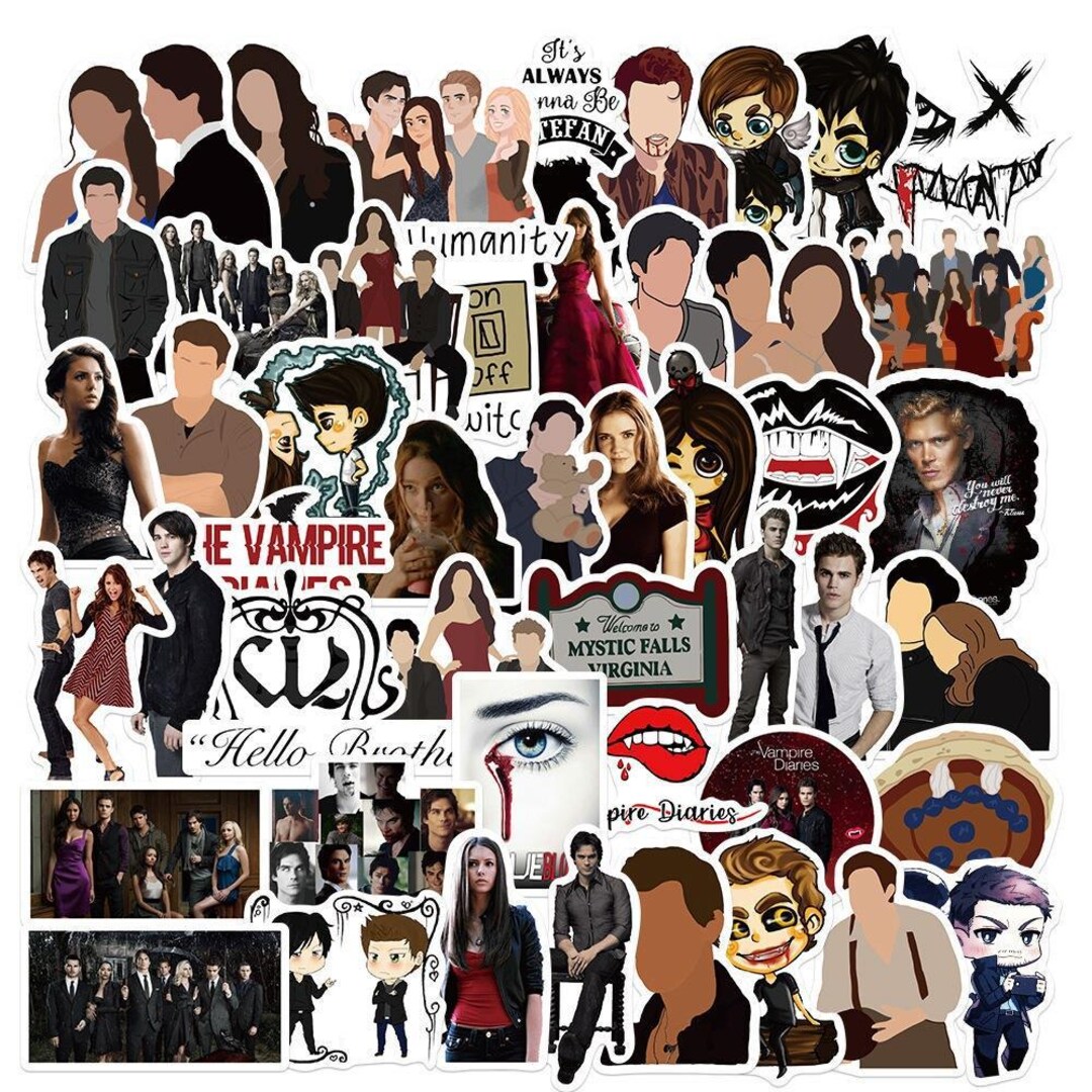 50pcs/set American TV Series the Vampire Diaries Stickers Pack, Cartoon ...